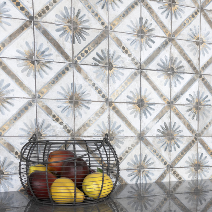 Merola Tile Harmonia 13" x 13" Ceramic Patterned Wall & Floor Tile ...
