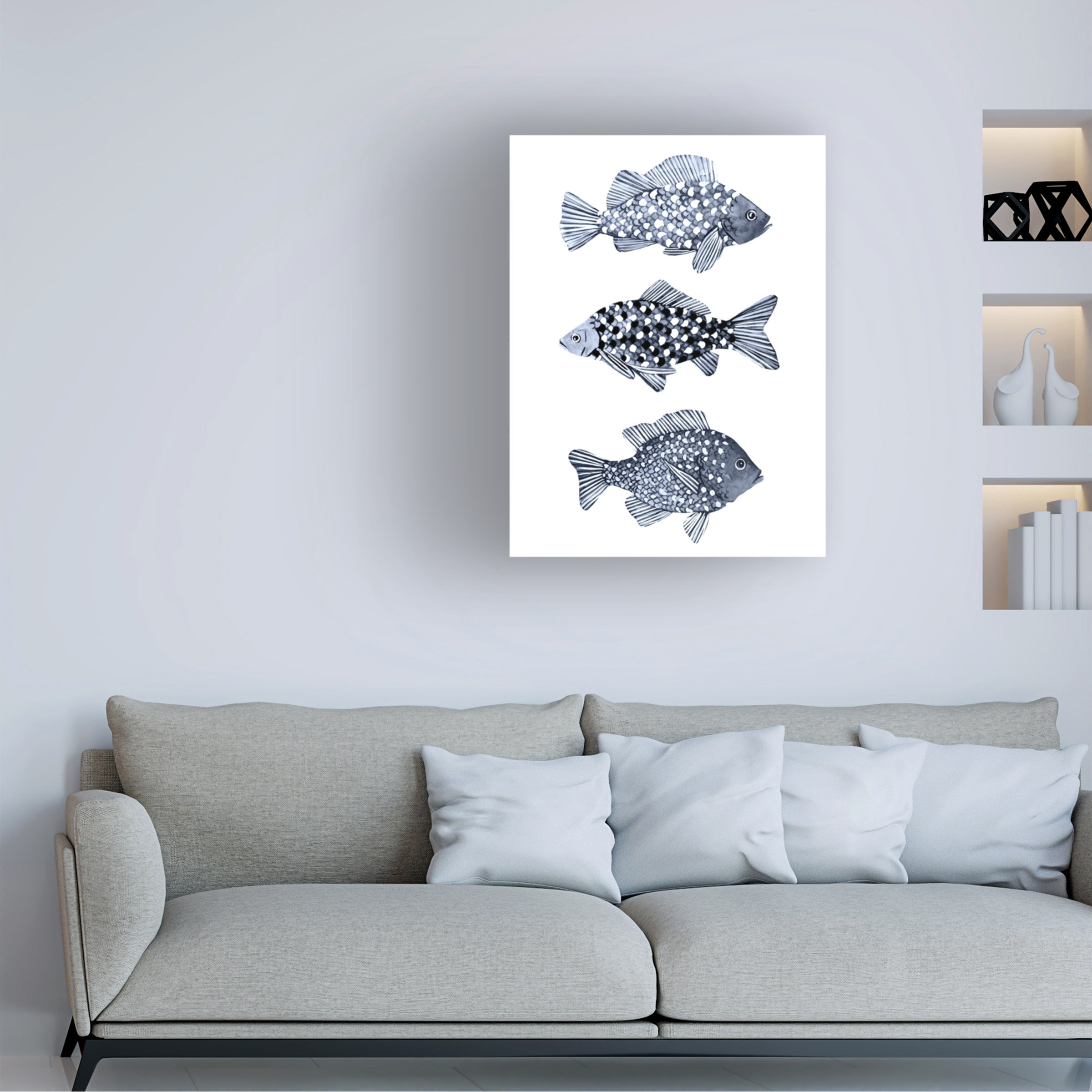 Rosecliff Heights Emma Scarvey 'Blue Fish I' Canvas Art - Wayfair Canada