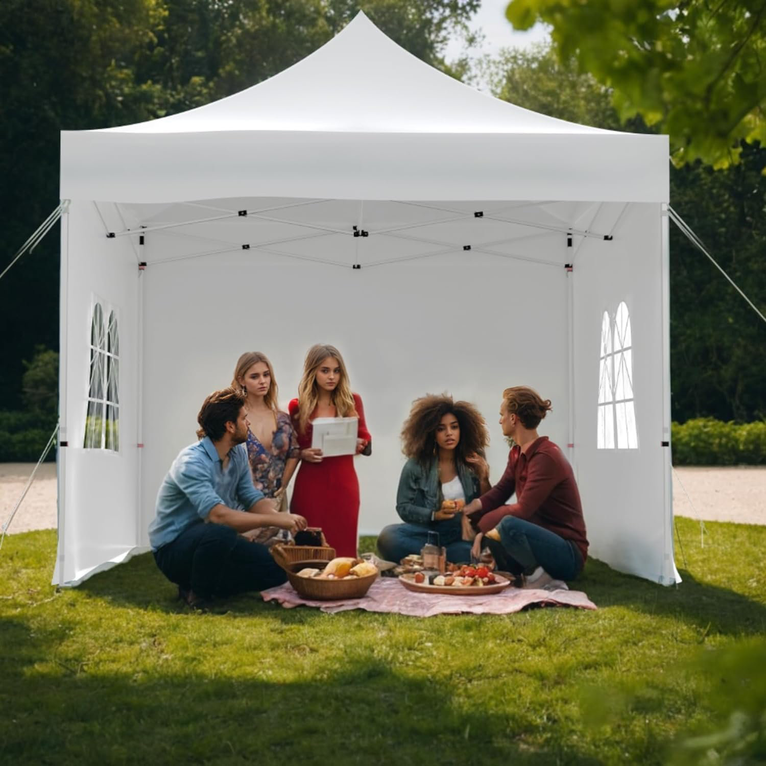 Co-t Commercial Grade Pop Up Canopy Tent With Sidewalls, Heavy-Duty ...