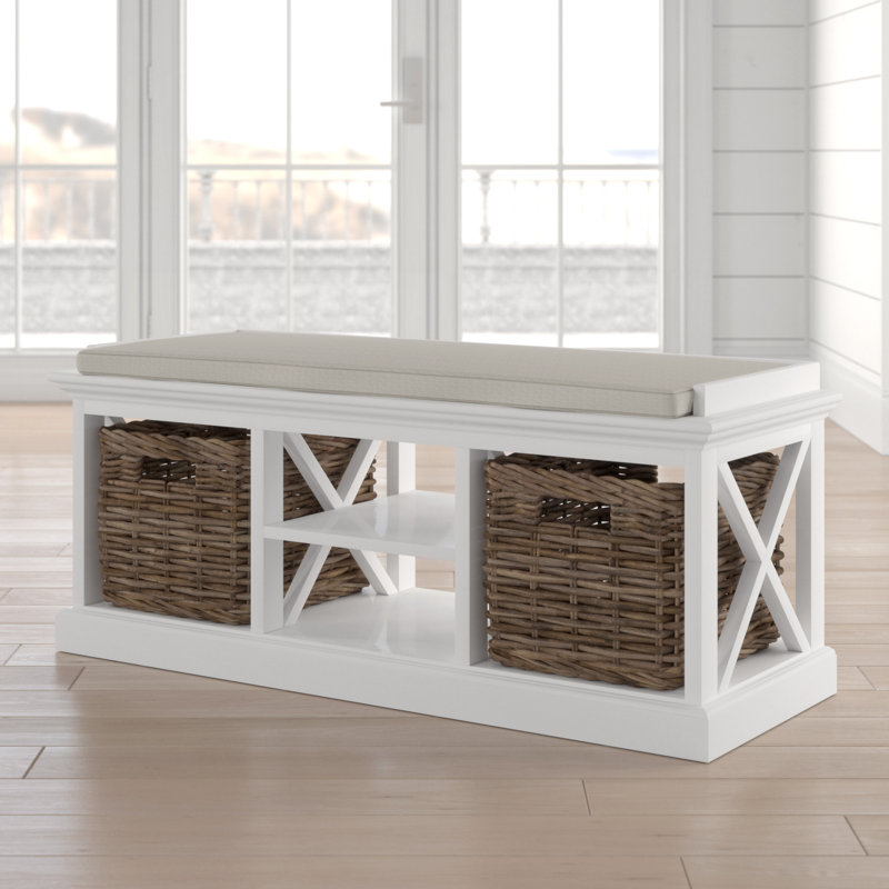 Sand & Stable™ Lowell Solid Wood Cubby Storage Bench & Reviews | Wayfair