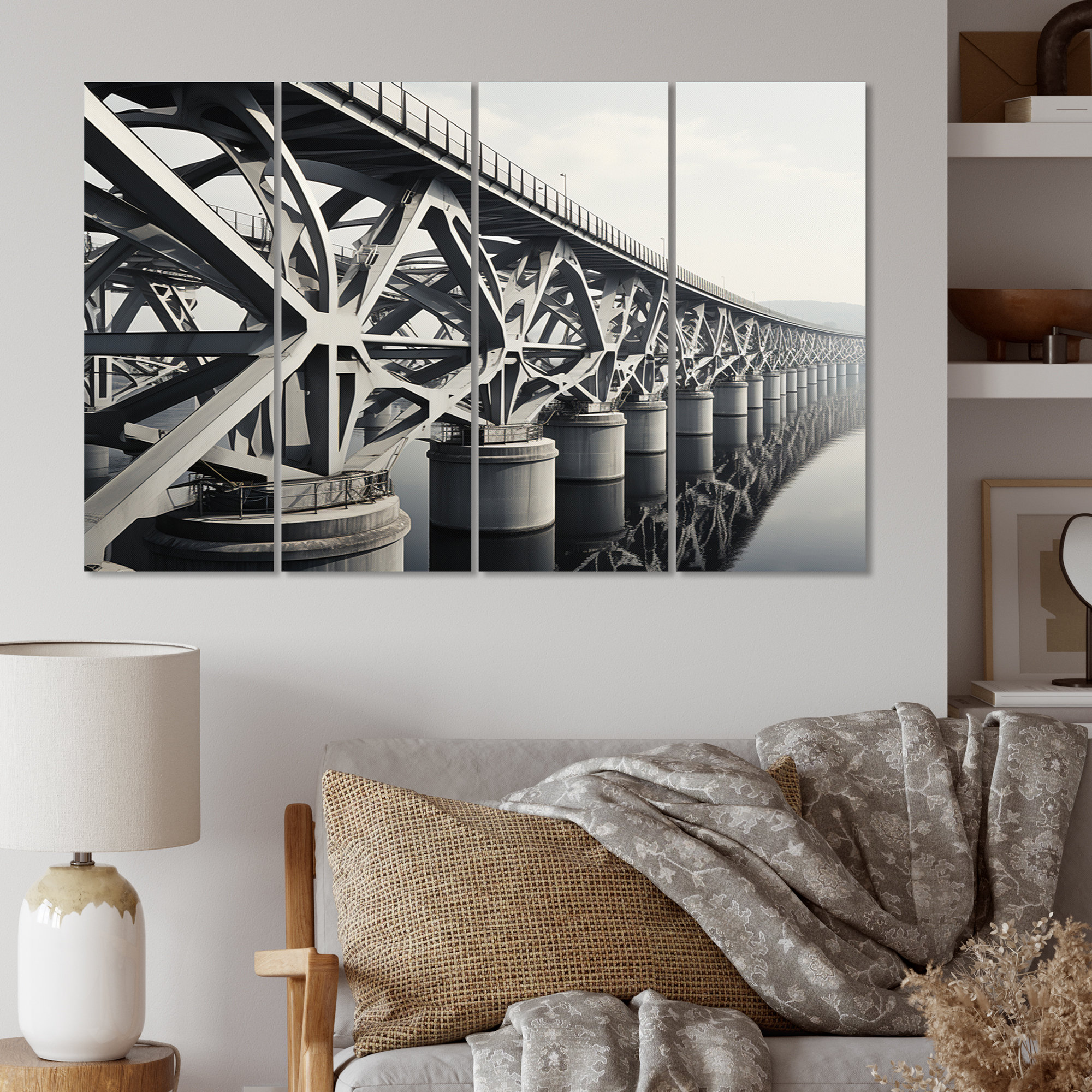 Latitude Run® Grey Bridge Monochromatic Crossing Graphite I ...