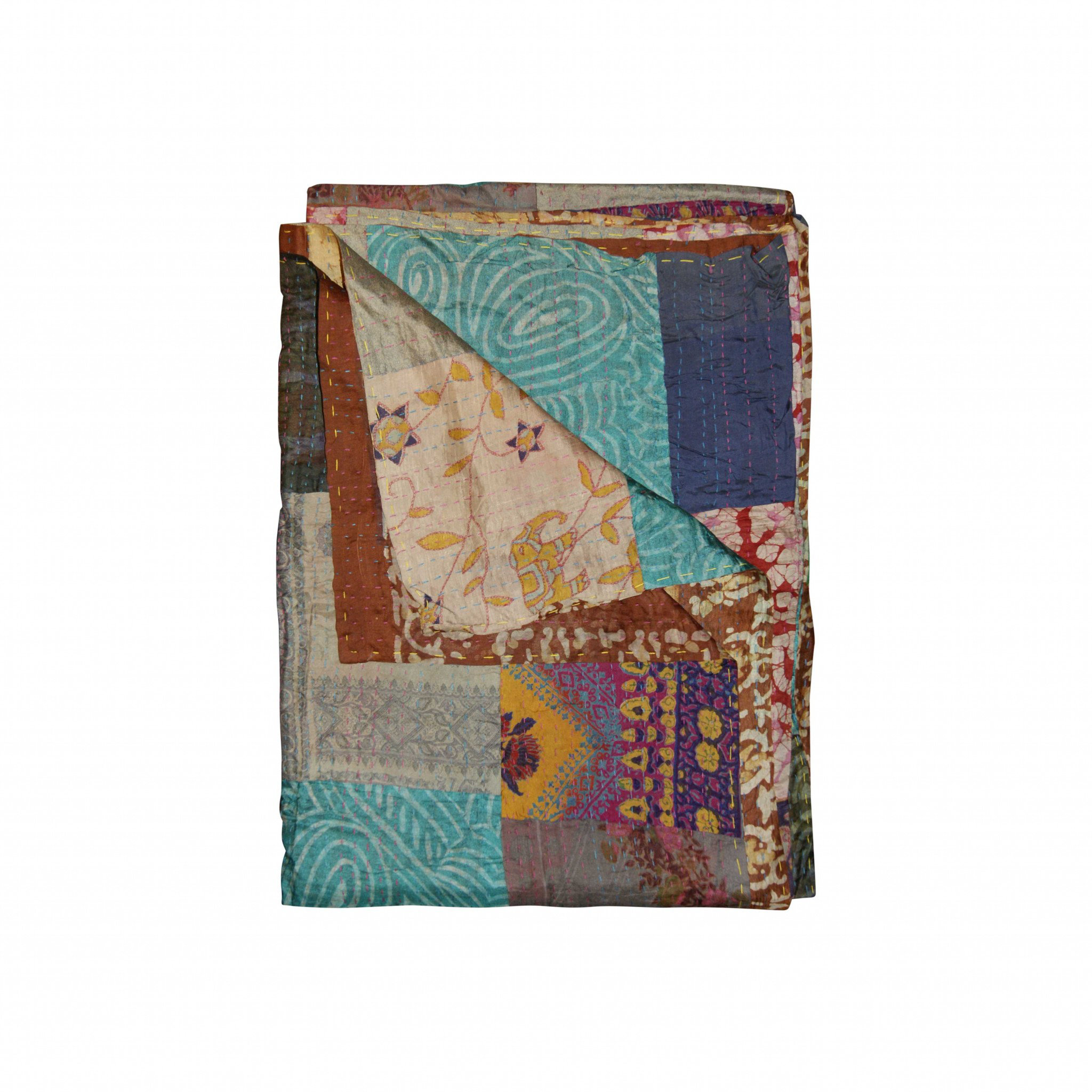 ZeaZu 50" X 70" Silk Multicolor Throws | Wayfair