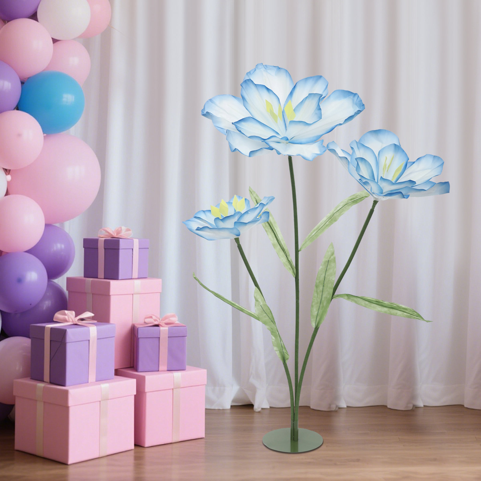 Latitude Run® Three-Headed Artificial Tulips Flowers For Wedding ...