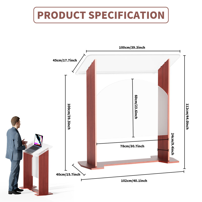 ERIFZ Acrylic Church Podium Pulpit With Wooden Frame,Big | Wayfair