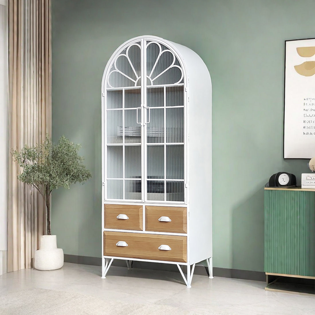 GINATOL Vintage White Arched Bookcase. - Wayfair Canada