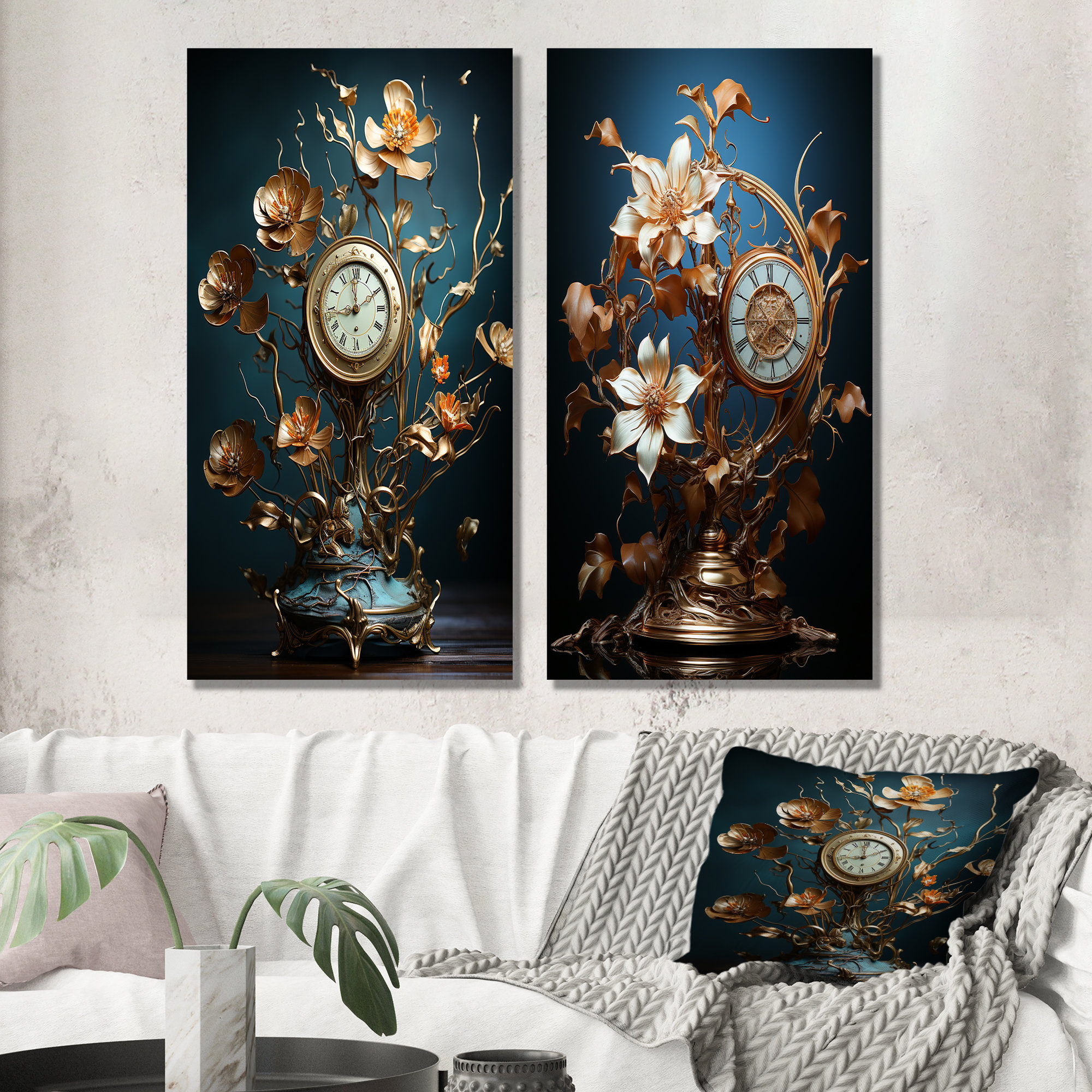 Lark Manor™ Fantastic Clockwork Garden - Surrealism Wall Decor Set Of 2 ...