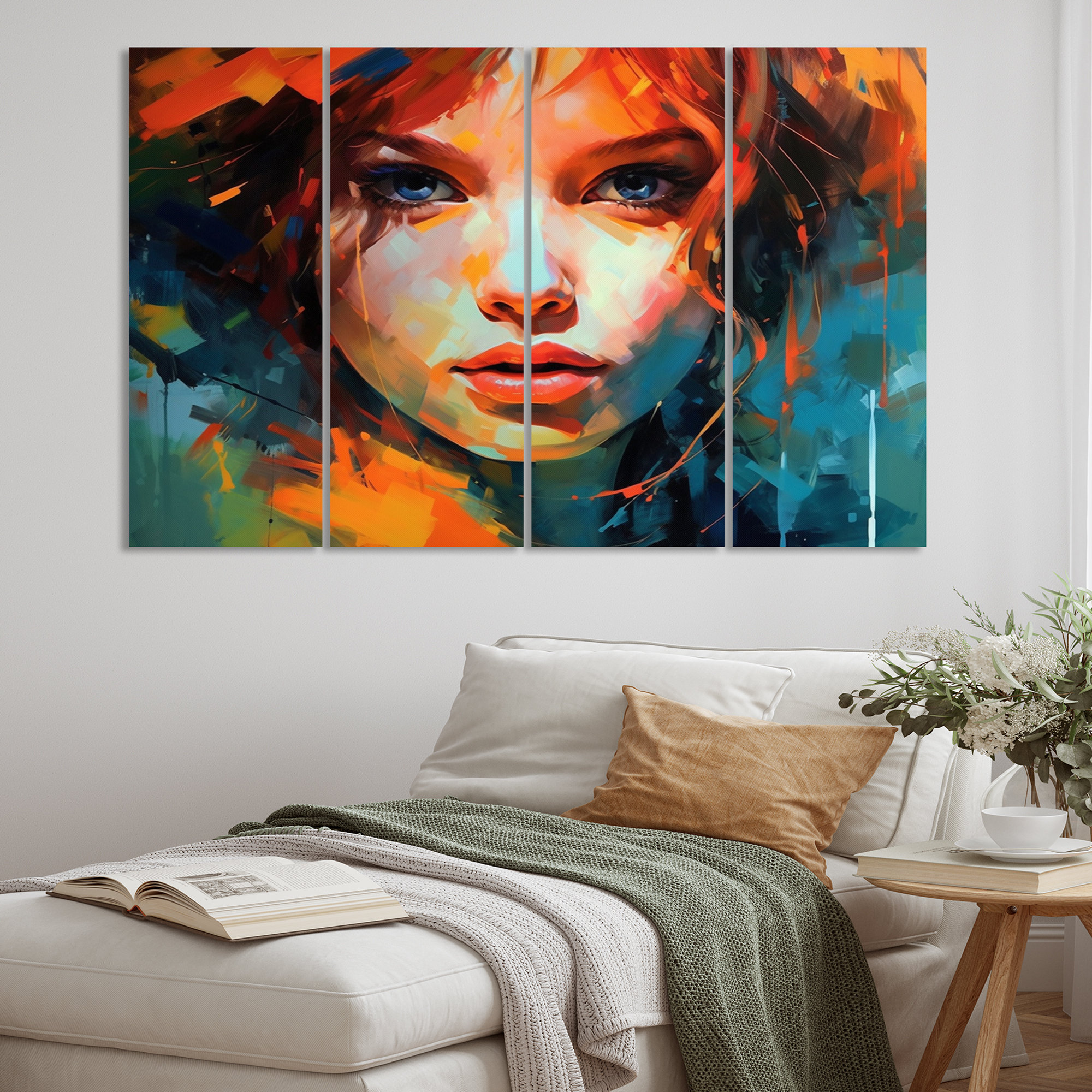 Design Art Colorful Woman Portrait I - Fashion Woman Metal Wall Decor ...