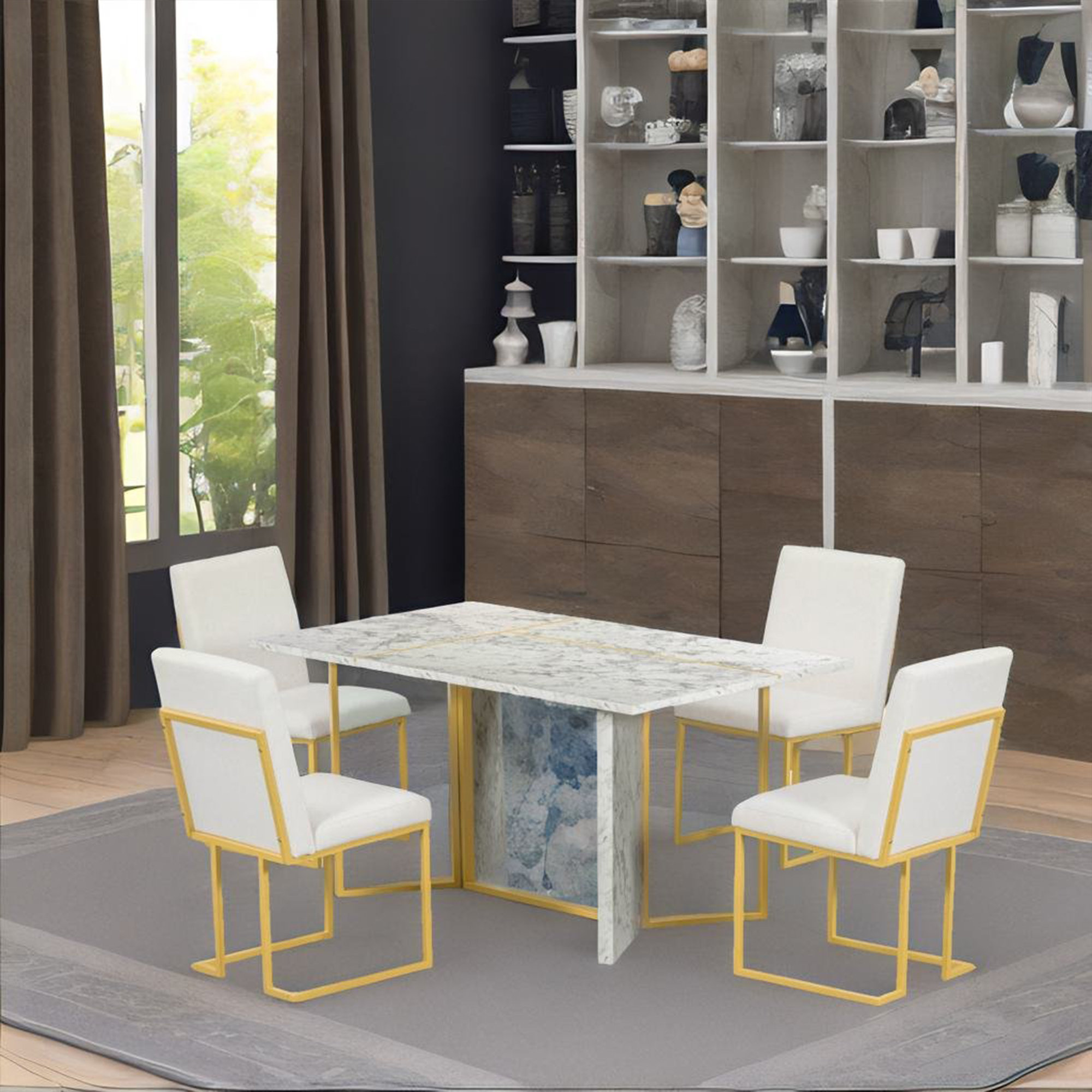 Everly Quinn Zylie 7 - Piece Extendable Double Pedestal Dining Set ...