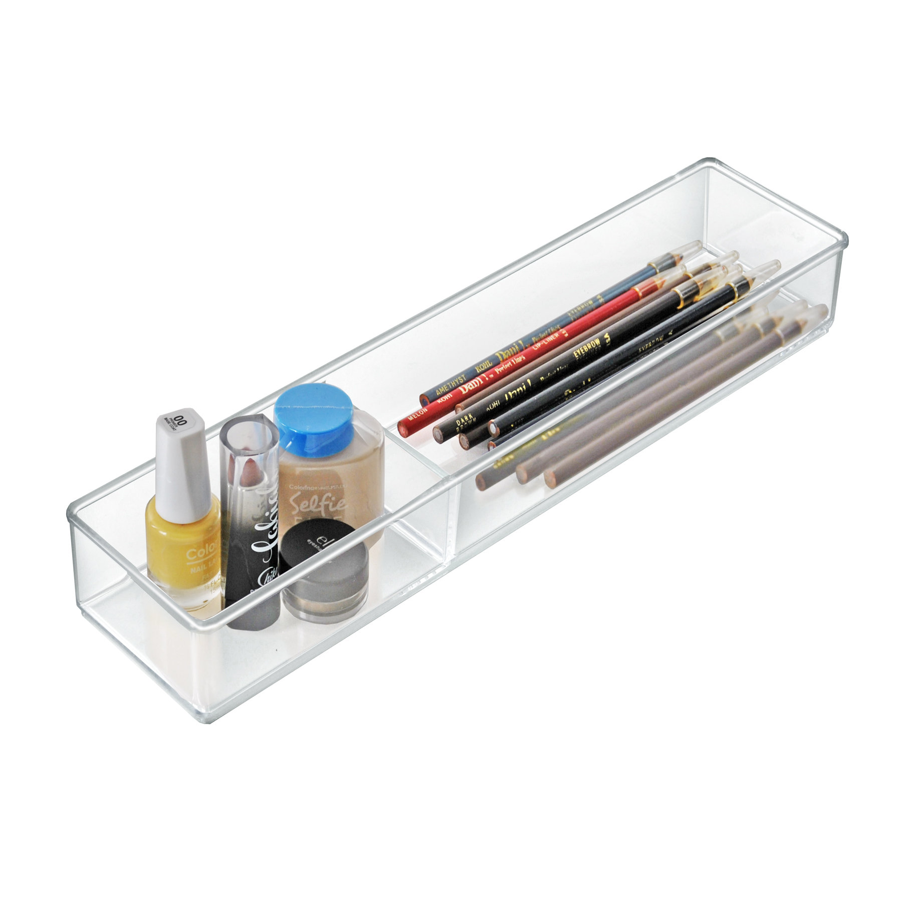 Azar Displays Two Compartment Slim Rectangle Cosmetic Organizer for ...
