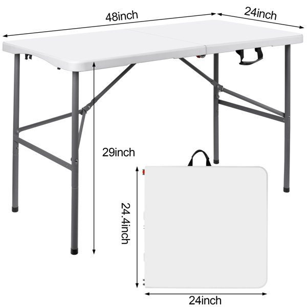 Mean yeah 4 ft Portable Folding Table, Plastic Table, with Carrying ...
