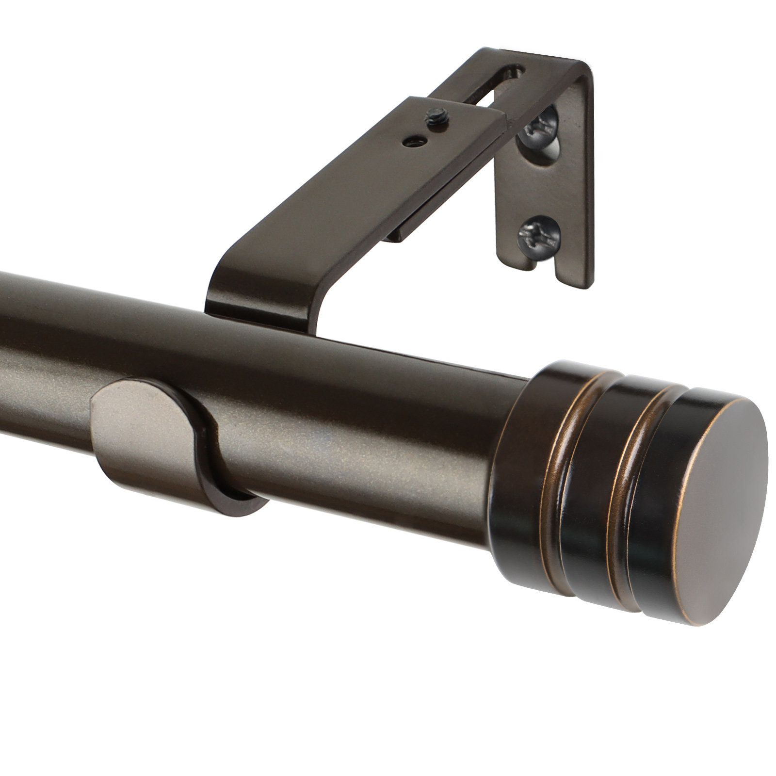 Red Barrel Studio Carlecia Metal Adjustable Single Curtain Rod ...