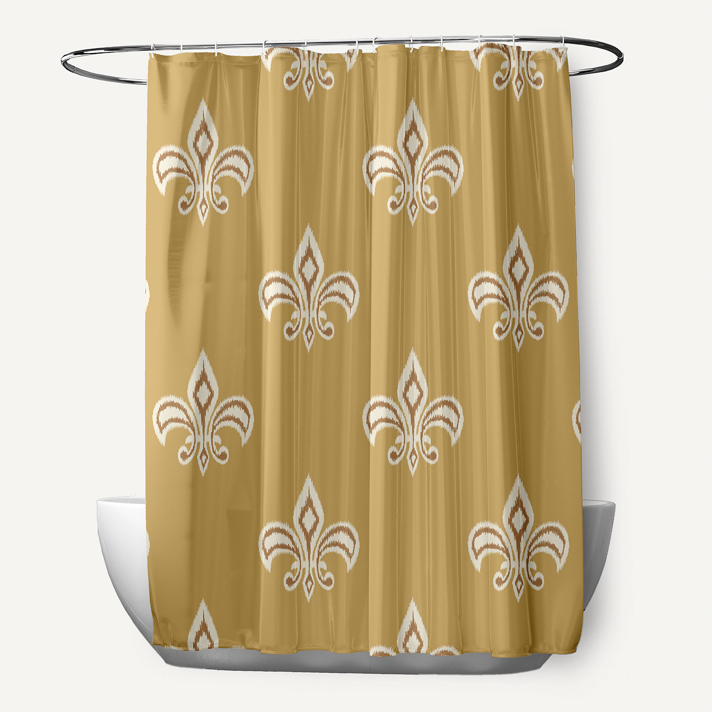 Fleur De Lis Living Ruelas Fleur de Lis Ikat Print Single Shower ...