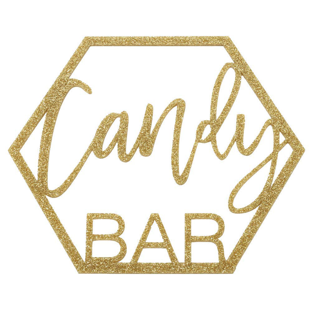 The Party Aisle™ Glitter Candy Bar Sign Wall Décor | Wayfair