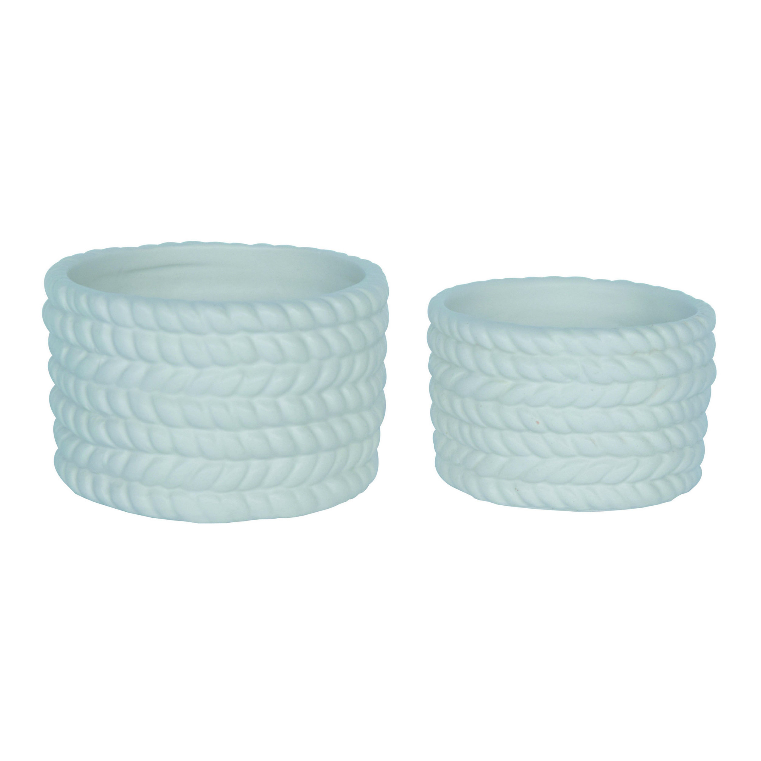 Breakwater Bay Dolomite 4 in. Off-White Spring Faux Woven Trinket ...