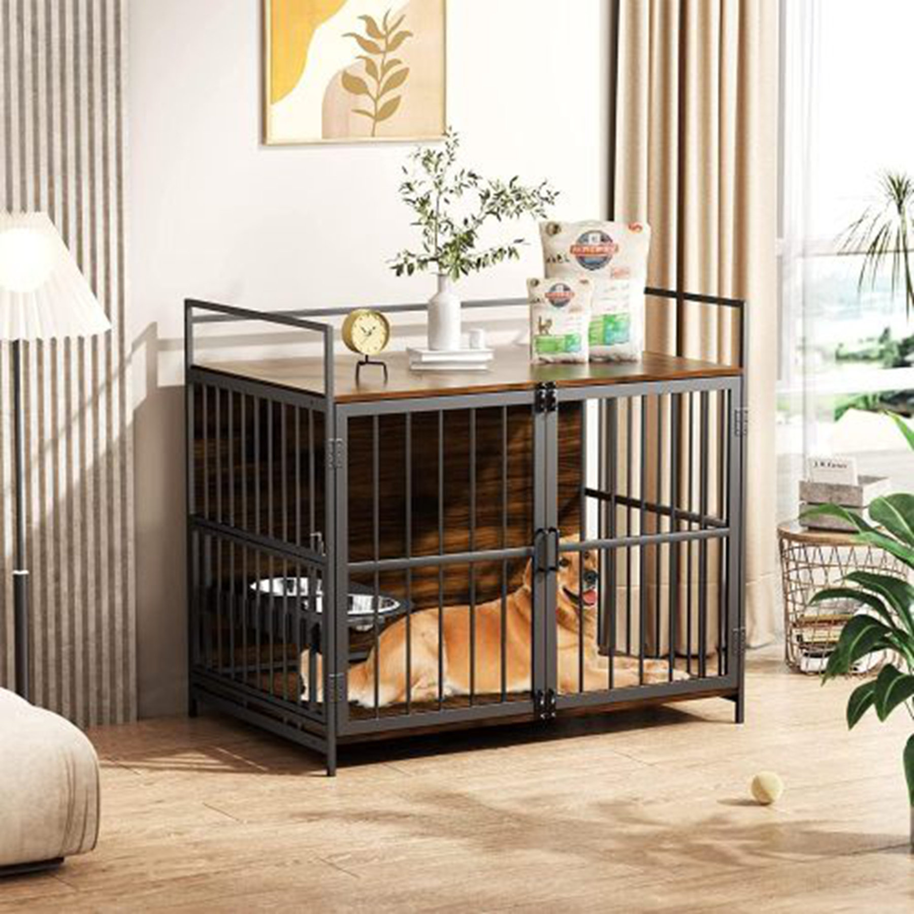 Archie & Oscar™ Dog Crate Furniture-Style Cages for Large Dogs Indoor ...