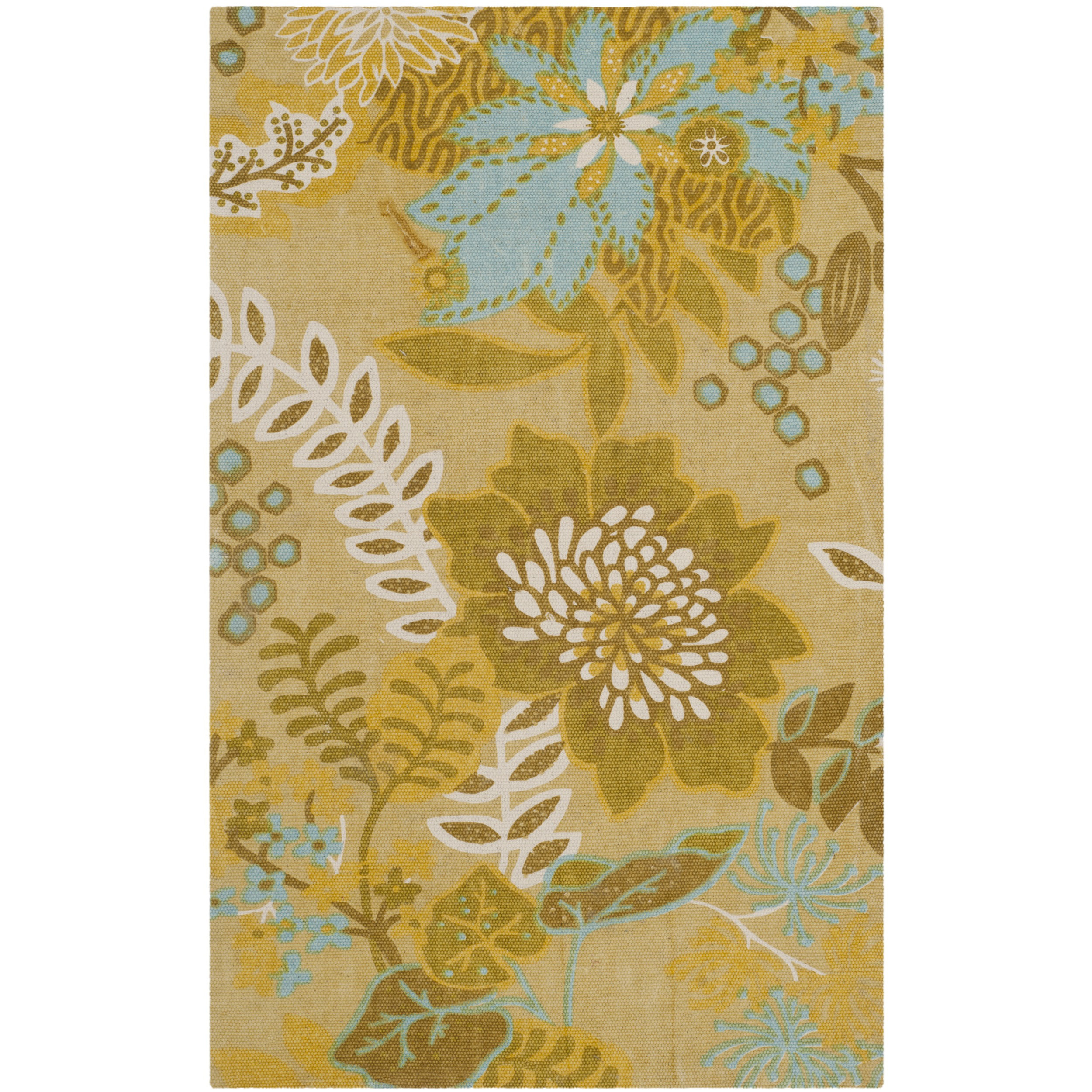 Andover Mills™ Keene Citron / Blue Floral Rug | Wayfair