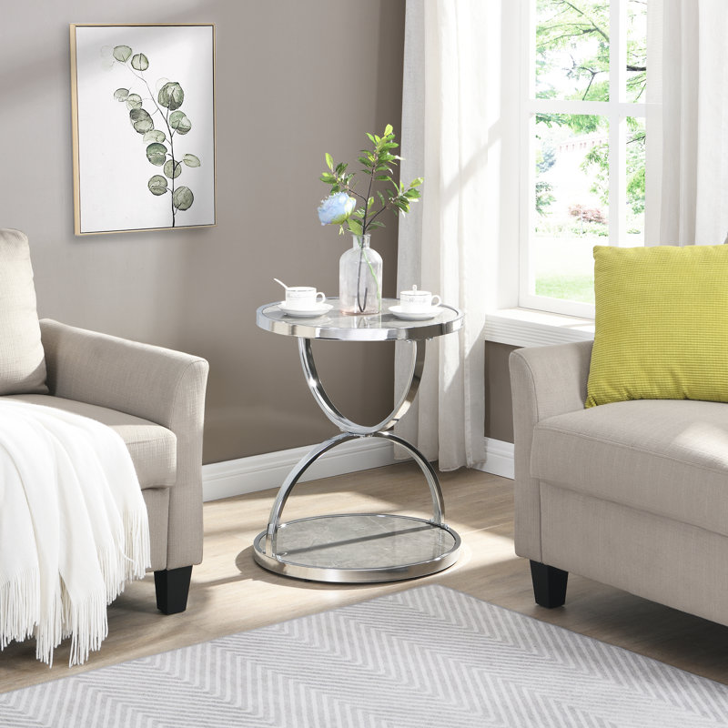 Ivy Bronx Round End Tables & Side Tables with Chrome & Reviews | Wayfair