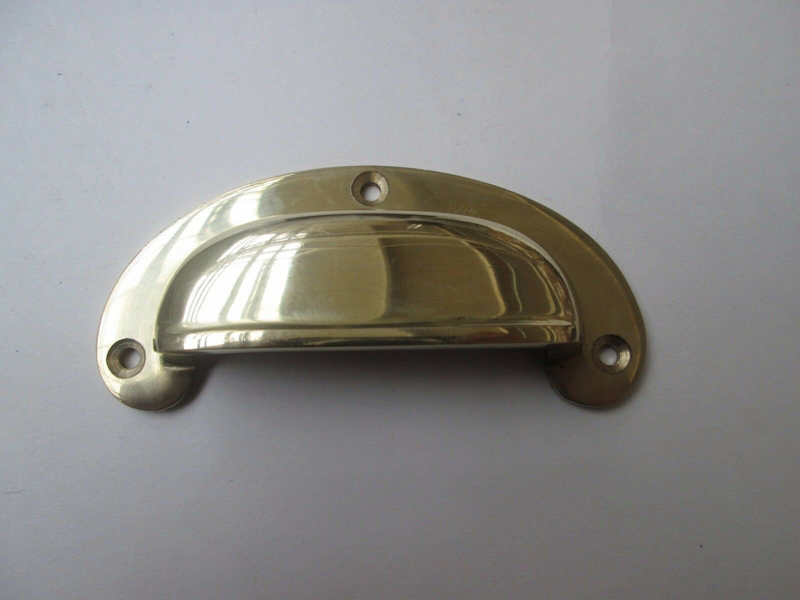 Ironmongery World Round Lipped Cabinet Cup Pull Handle Polished Brass ...