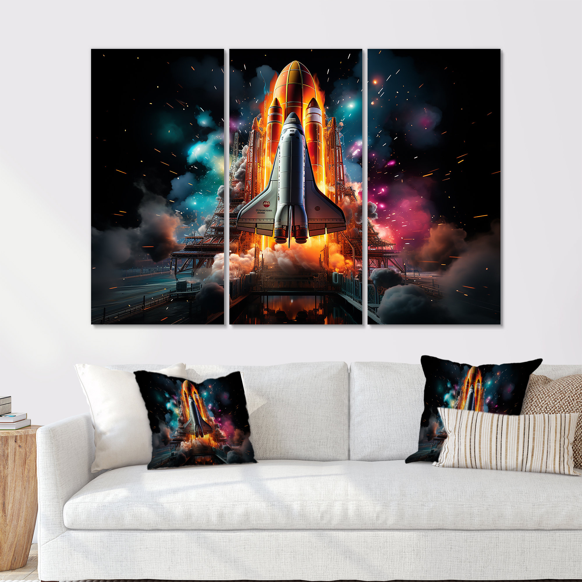 Latitude Run® Blastoff Space Shuttle Launch II - Rocketship Wall Art ...