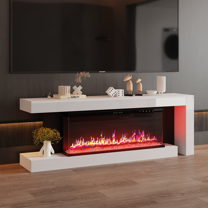 Wrought Studio™ Electronic Fireplace With TV Stand & Reviews | Wayfair