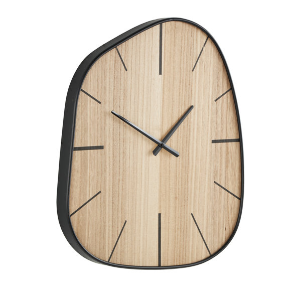 Hokku Designs Cole And Grey Wooden Wavy Decorative Wall Clock With ...