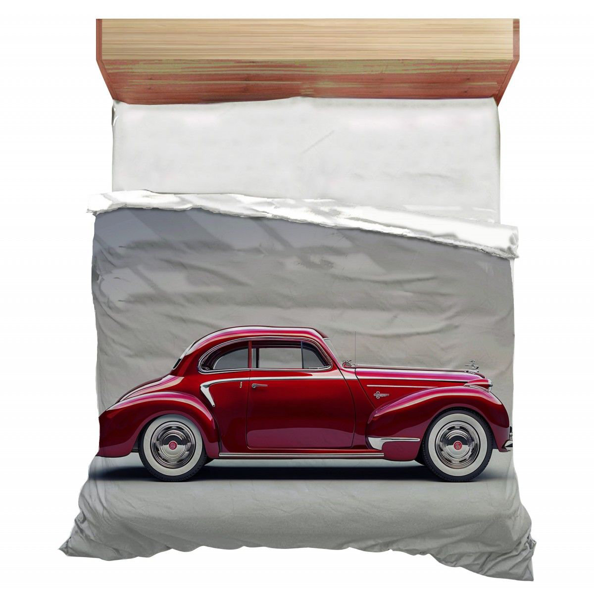 VisionDecor Vintage Car Bedding Transportation Comforter Shiny Surface ...