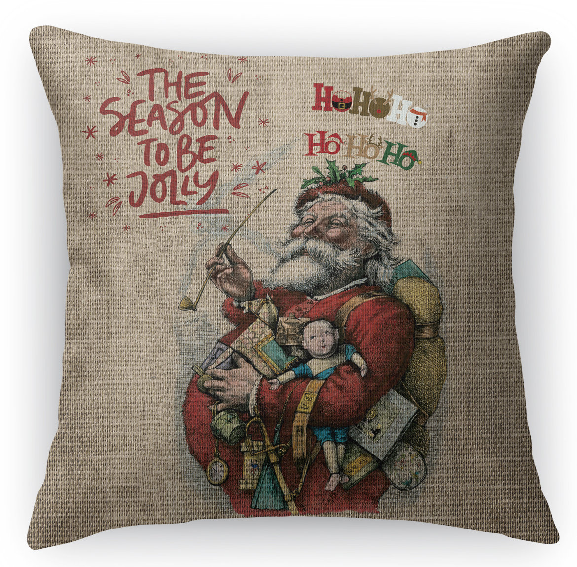 HeartBeat Studios Santa Claus Indoor/Outdoor Throw Pillow Santa Claus ...