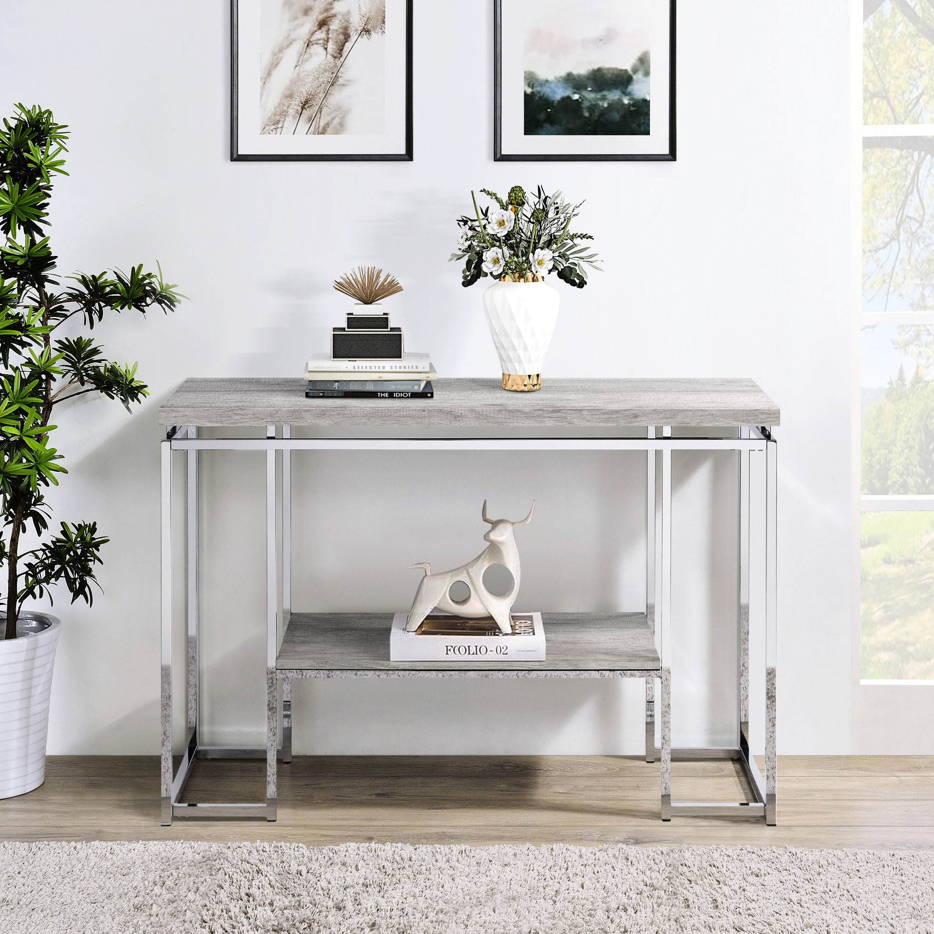 Latitude Run® Warm Wooden Console Table With Minimalist Design - A ...