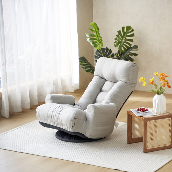 Trule Adjustable Reclining Ergonomic Floor Game Chair in Cement Gray ...