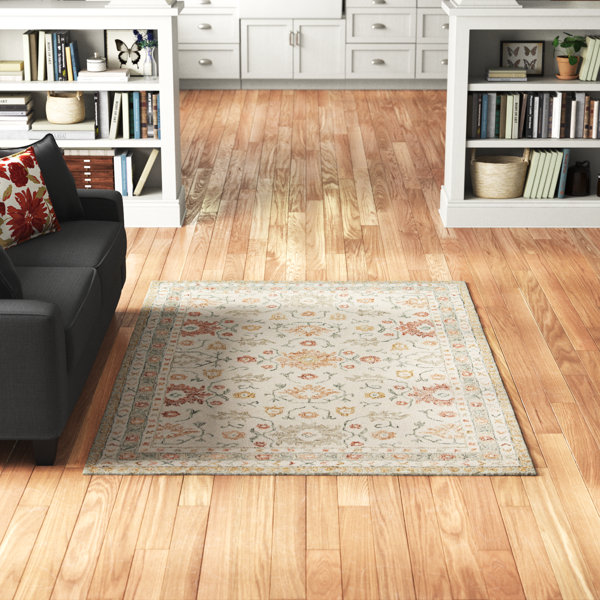 Birch Lane™ Aden Oriental Hand-Hooked Wool Ivory/Rust Area Rug ...