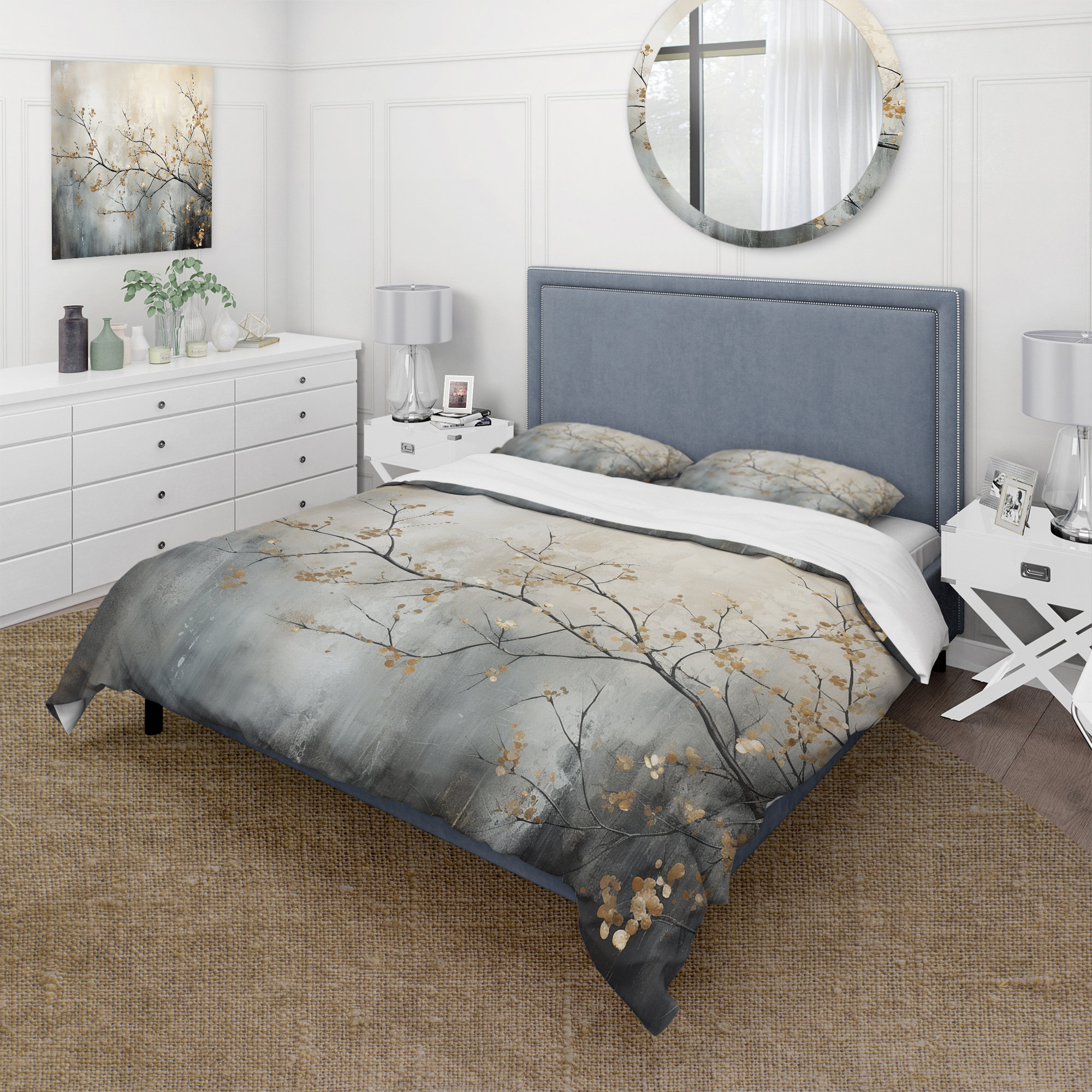 Design Art Tree Monochrome Ethereal Reverie I BeddingMicrofiber ...