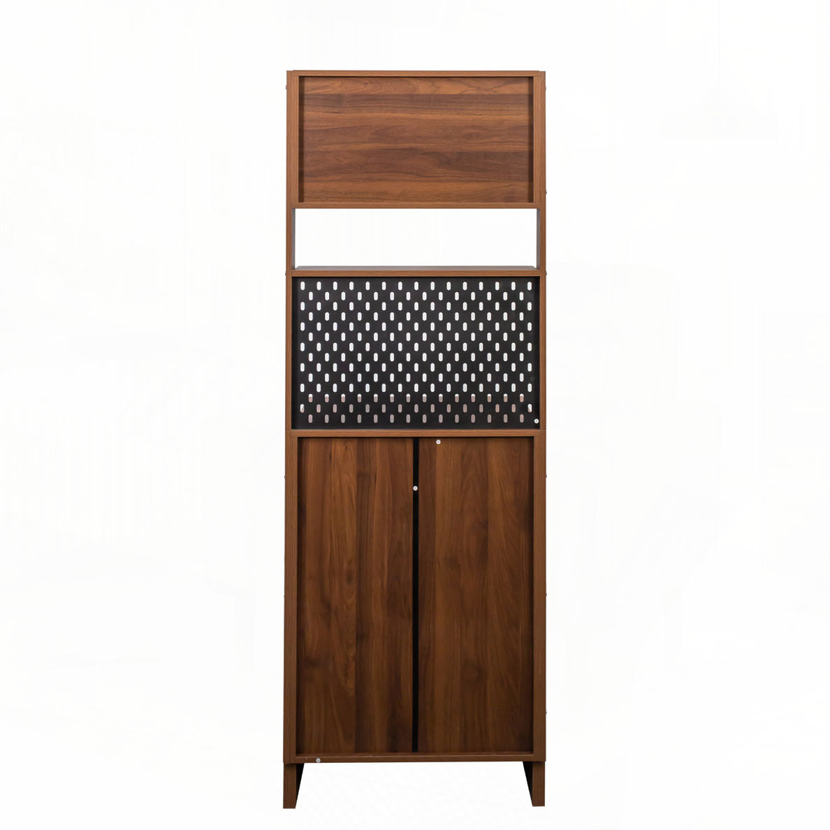 Latitude Run® Kitchen Pantry Storage Cabinet with 2 Sliding Striped ...