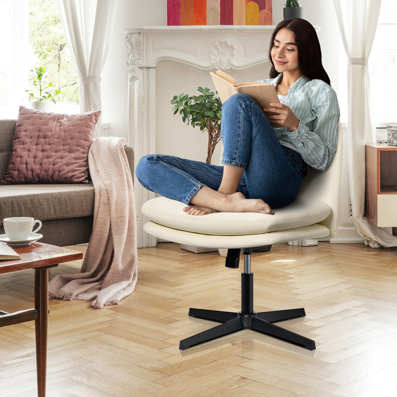 Latitude Run® Criss Cross Legged Task Chair Armless Desk Chair ...