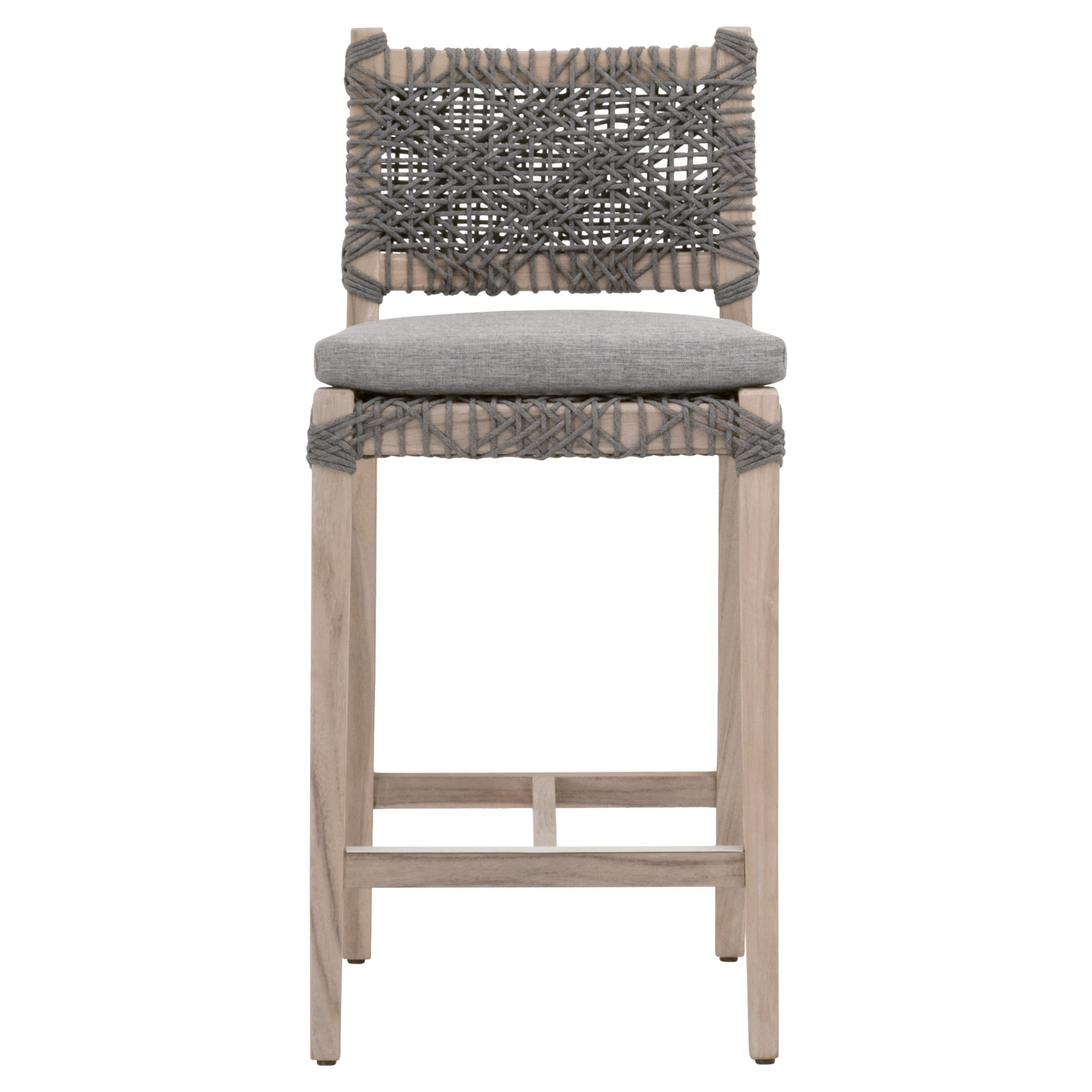 Rosecliff Heights Zeiger 28" Teak Patio Bar Stool with Cushion | Wayfair