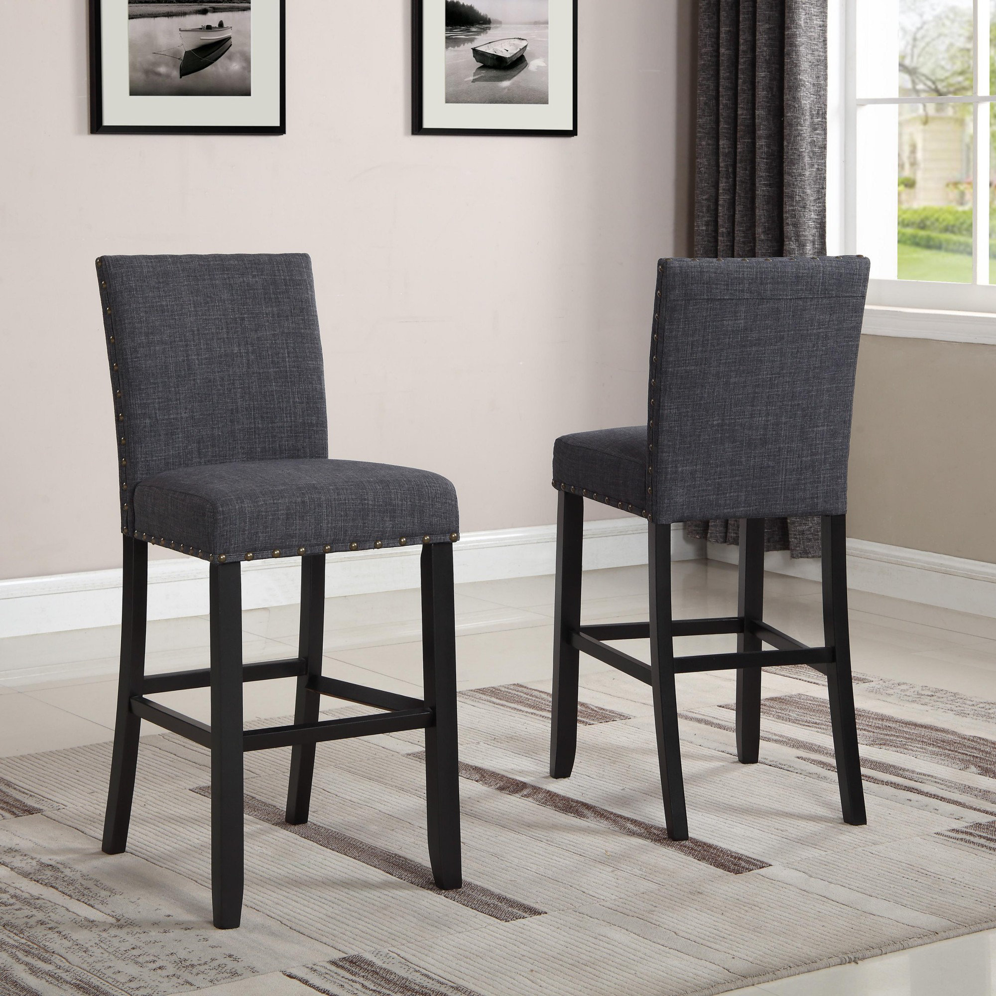 Red Barrel Studio® Modern Style Design Bar Stools (Set of 2) | Wayfair