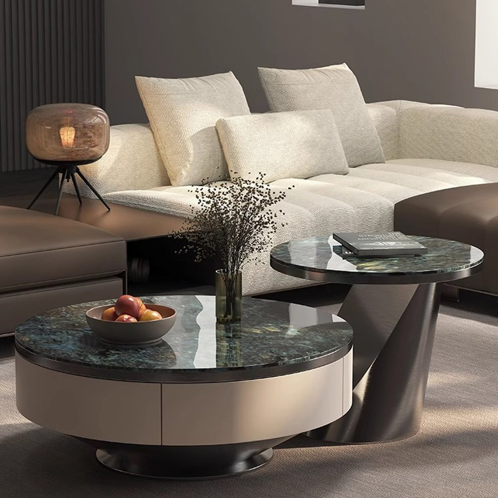 Bkoksety Modern luxury round coffee table combination | Wayfair