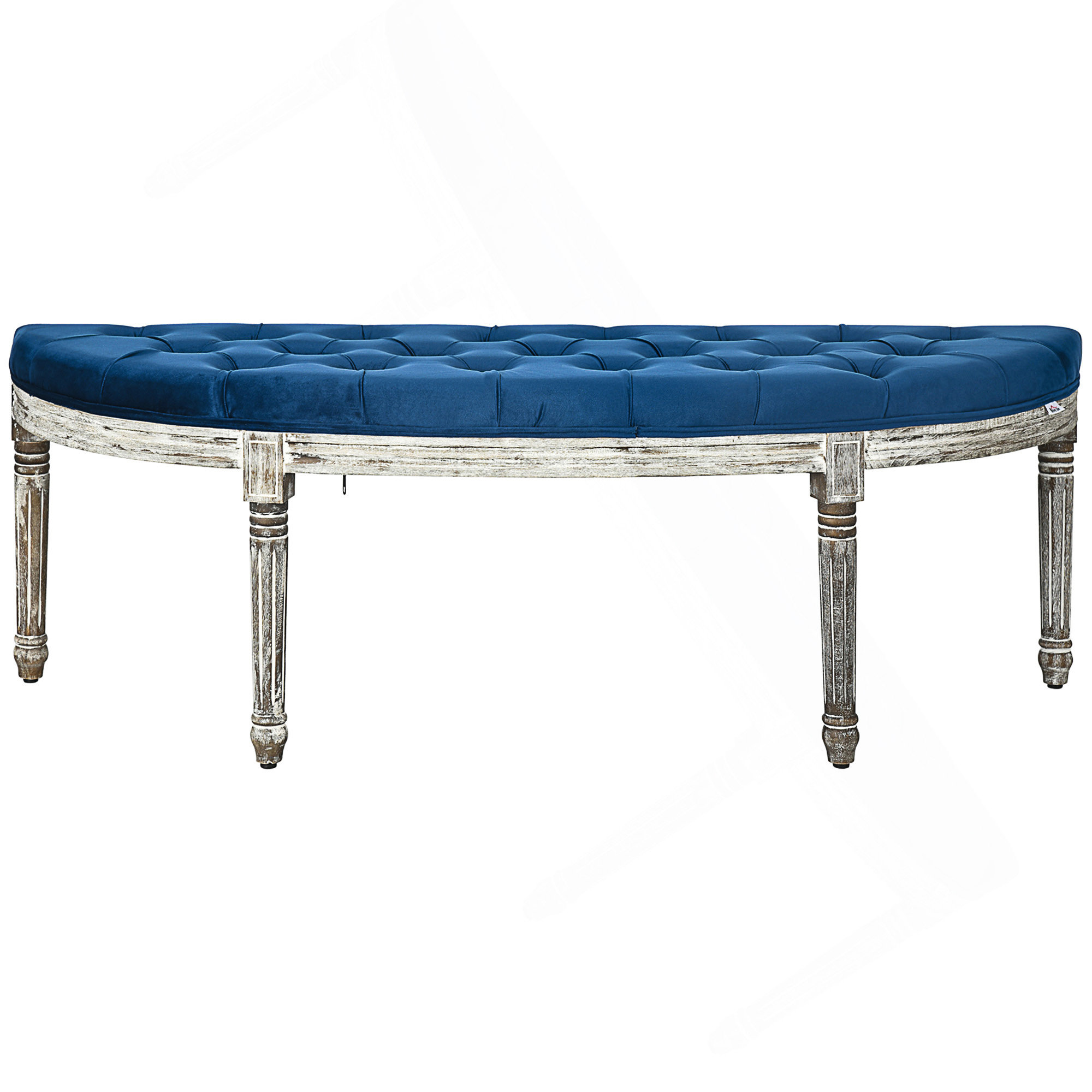 House of Hampton® Vintage Semi-Circle End Of Bed Bench, Upholstered ...