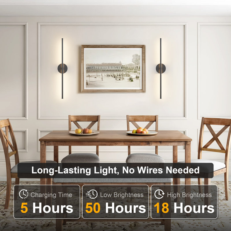 Wrought Studio™ Battery Operated Wall Sconces With Remote Control, Led ...