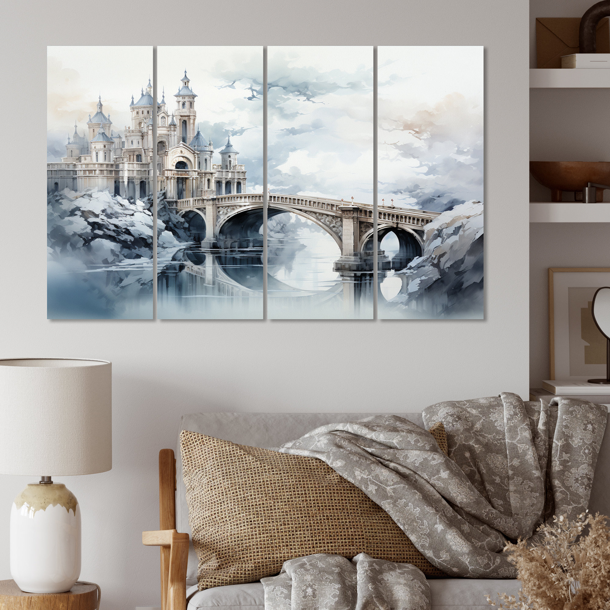 Design Art White Bridge Ethereal Passage - Architecture Metal Wall ...