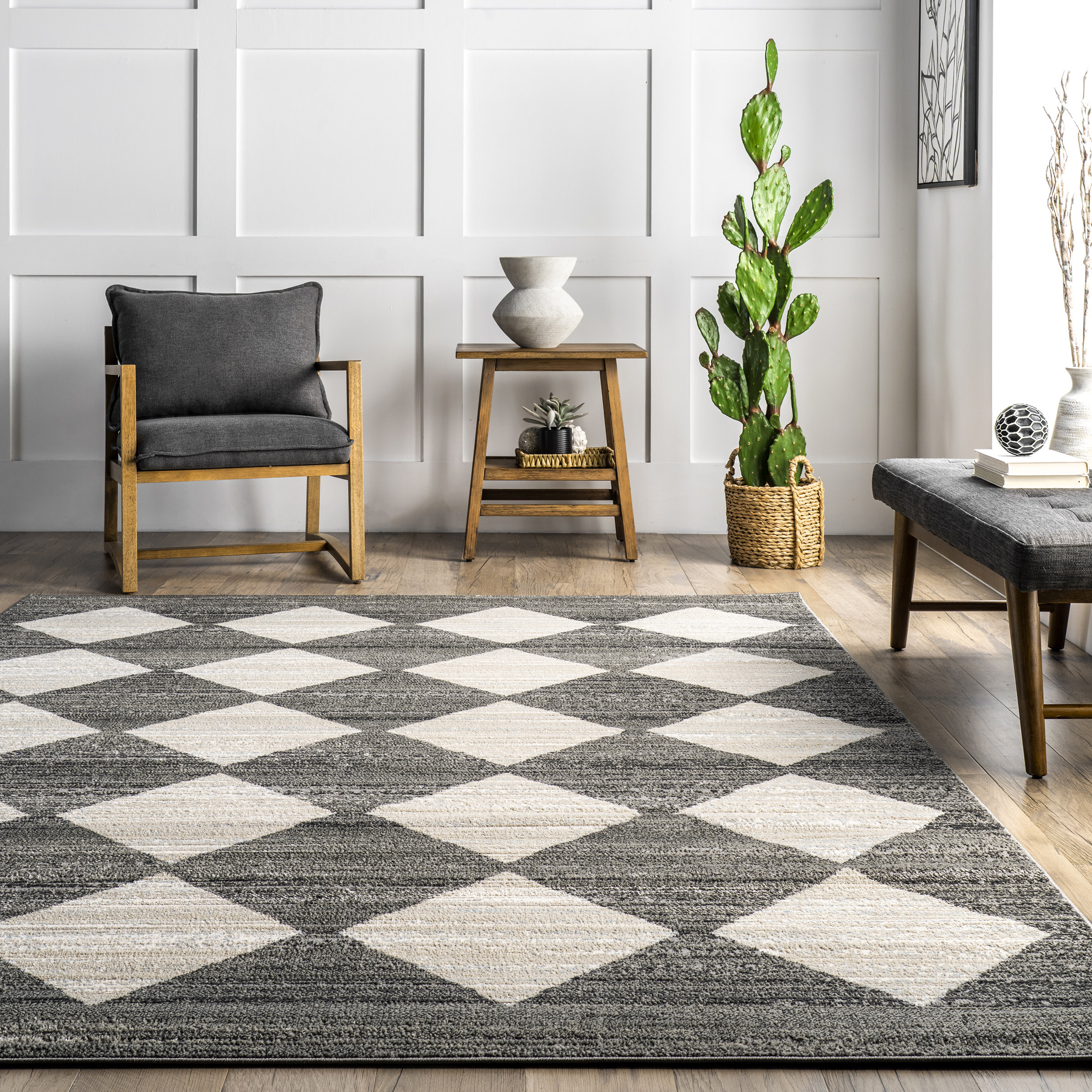 Latitude Run® Delucia Geometric Runner Rug for Living Room Bedroom ...
