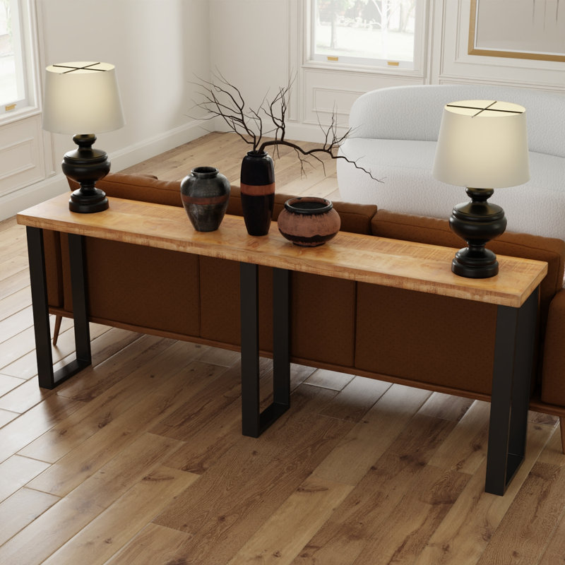 17 Stories Glendive 90" Mango Solid Wood Console Table & Reviews | Wayfair