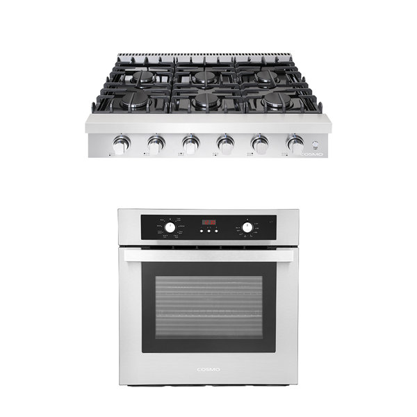 Cosmo 2 Piece 36" Gas Cooktop & 24" Electric Wall Oven Set & Reviews ...