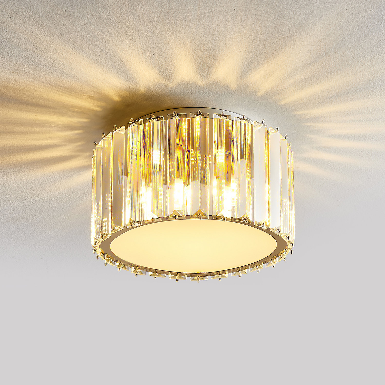 Mercer41 Aubreey Modern Crystal Ceiling Light Fixture, Flush Mount ...