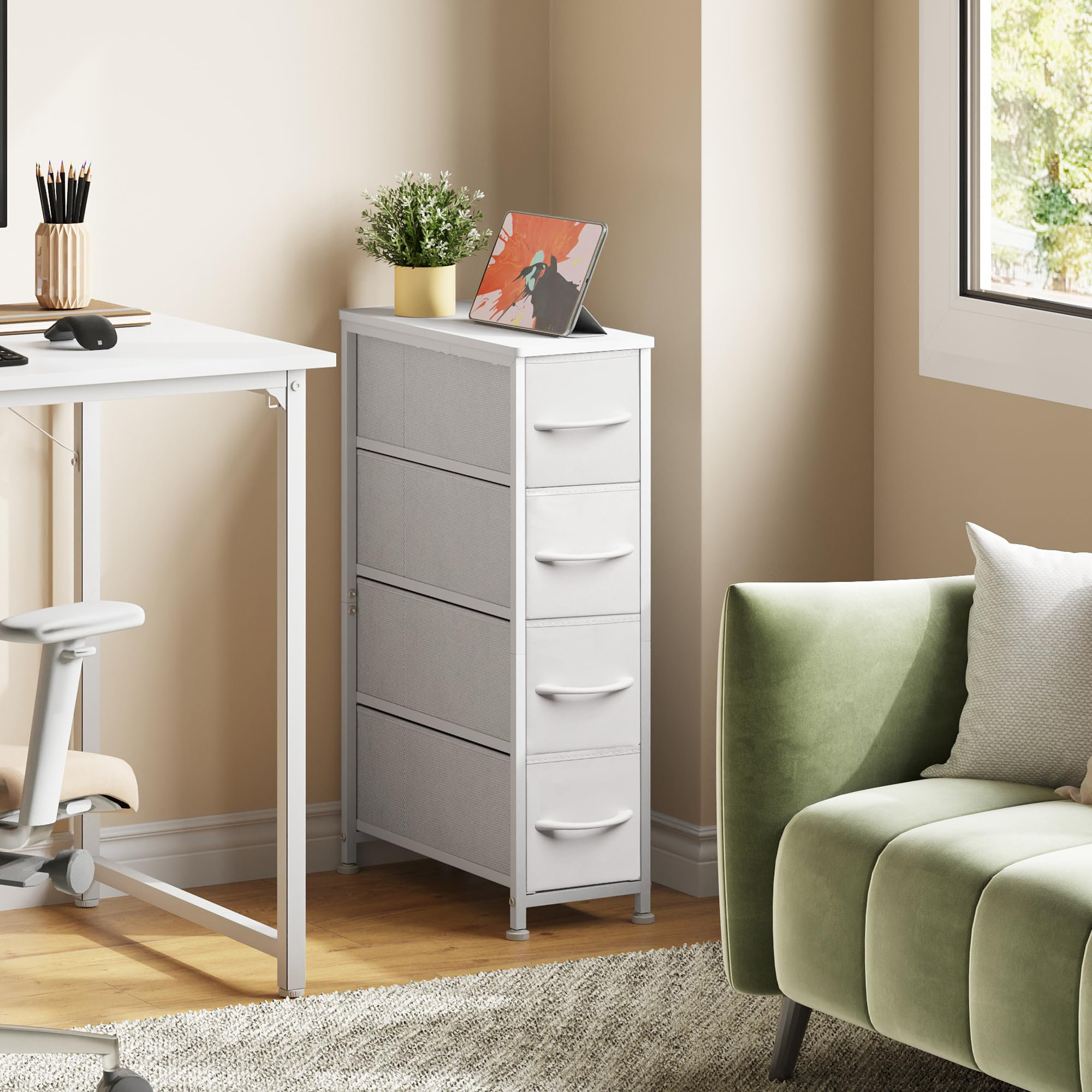 17 Stories 4-Drawer Slim Storage Cabinet - Versatile Space-Saving ...