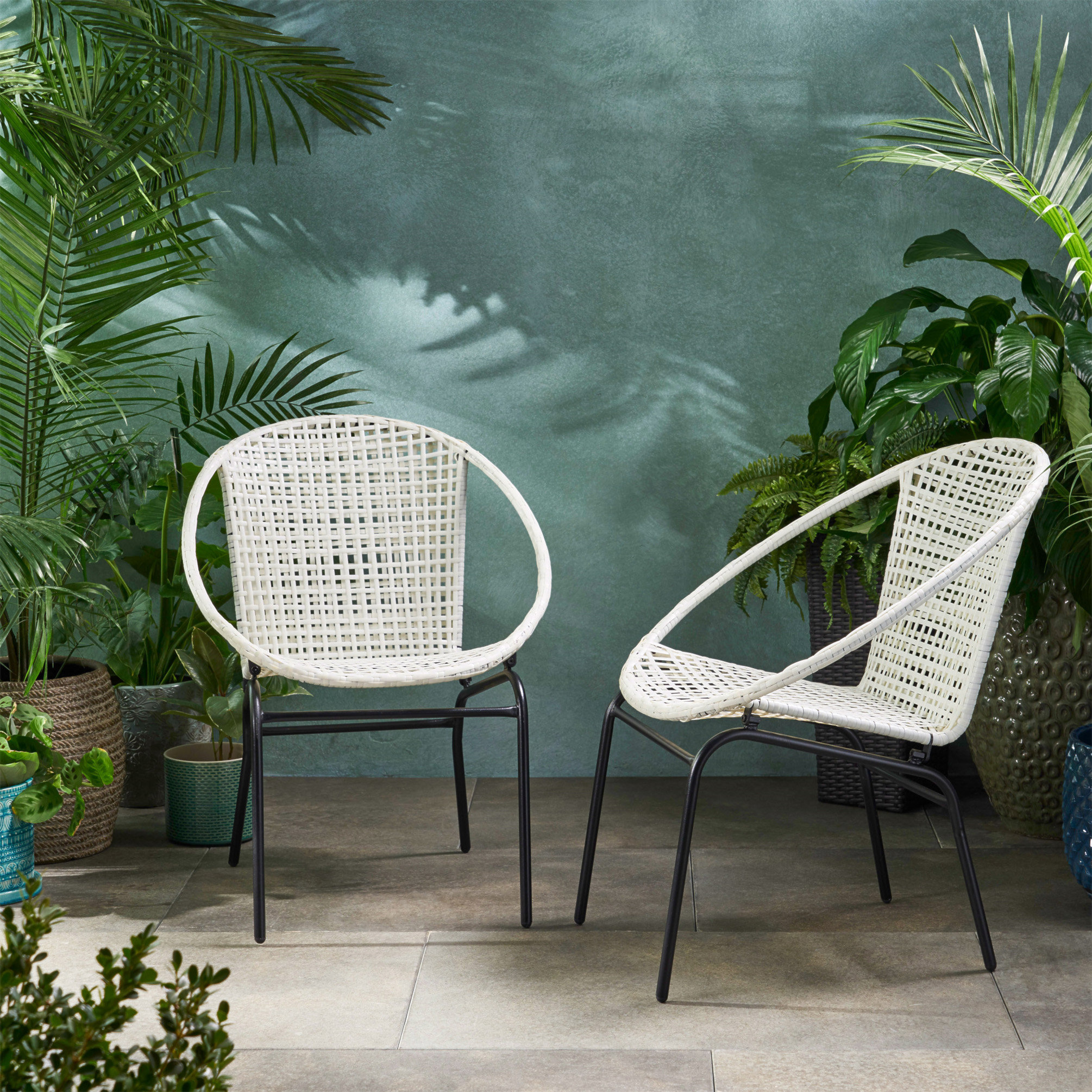 Ophelia & Co. JAVA OUTDOOR WICKER CHAIR (Set Of 2) | Wayfair
