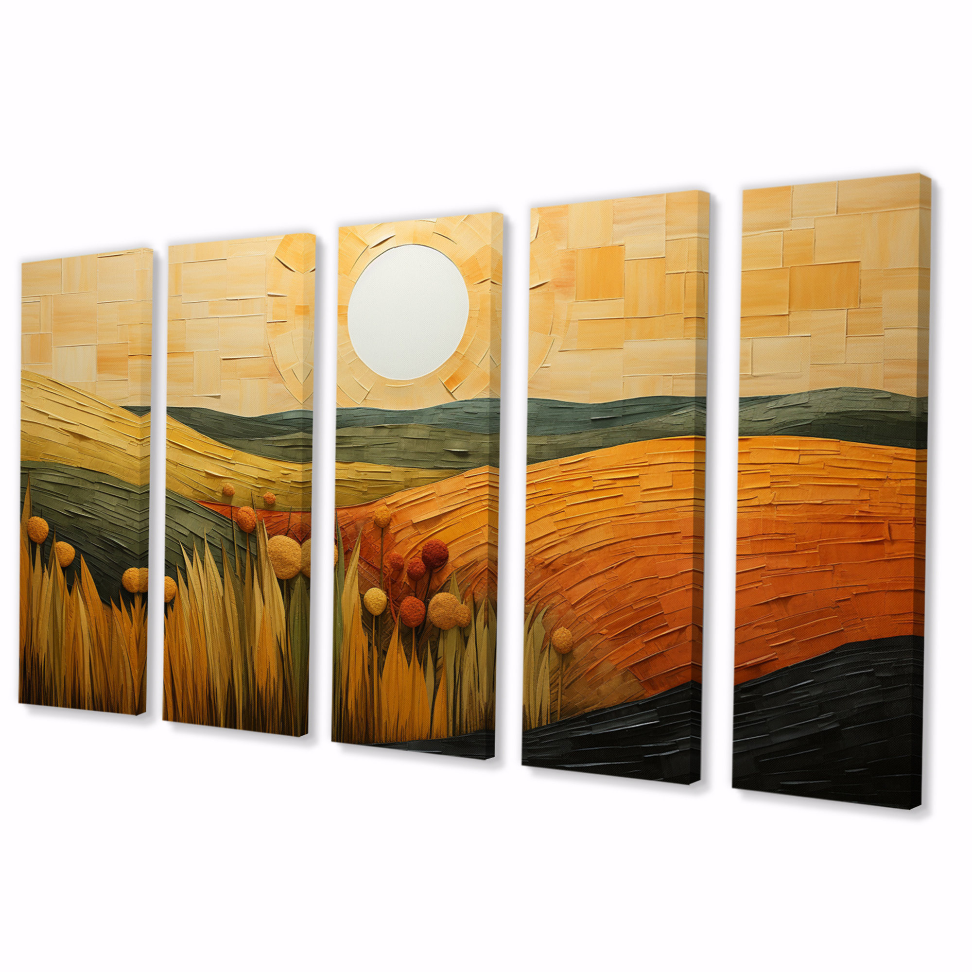 Design Art Countryside Bold Geometric Plains - Modern Canvas Print - 5 ...
