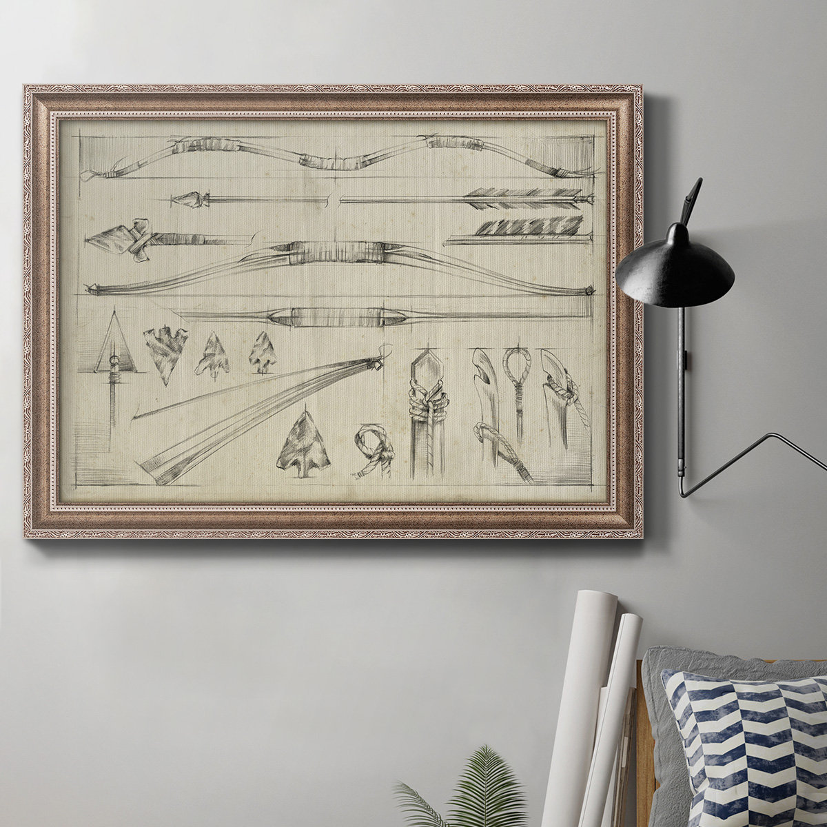 Trinx Arrow Schematic II - Picture Frame Painting on Canvas - Wayfair ...