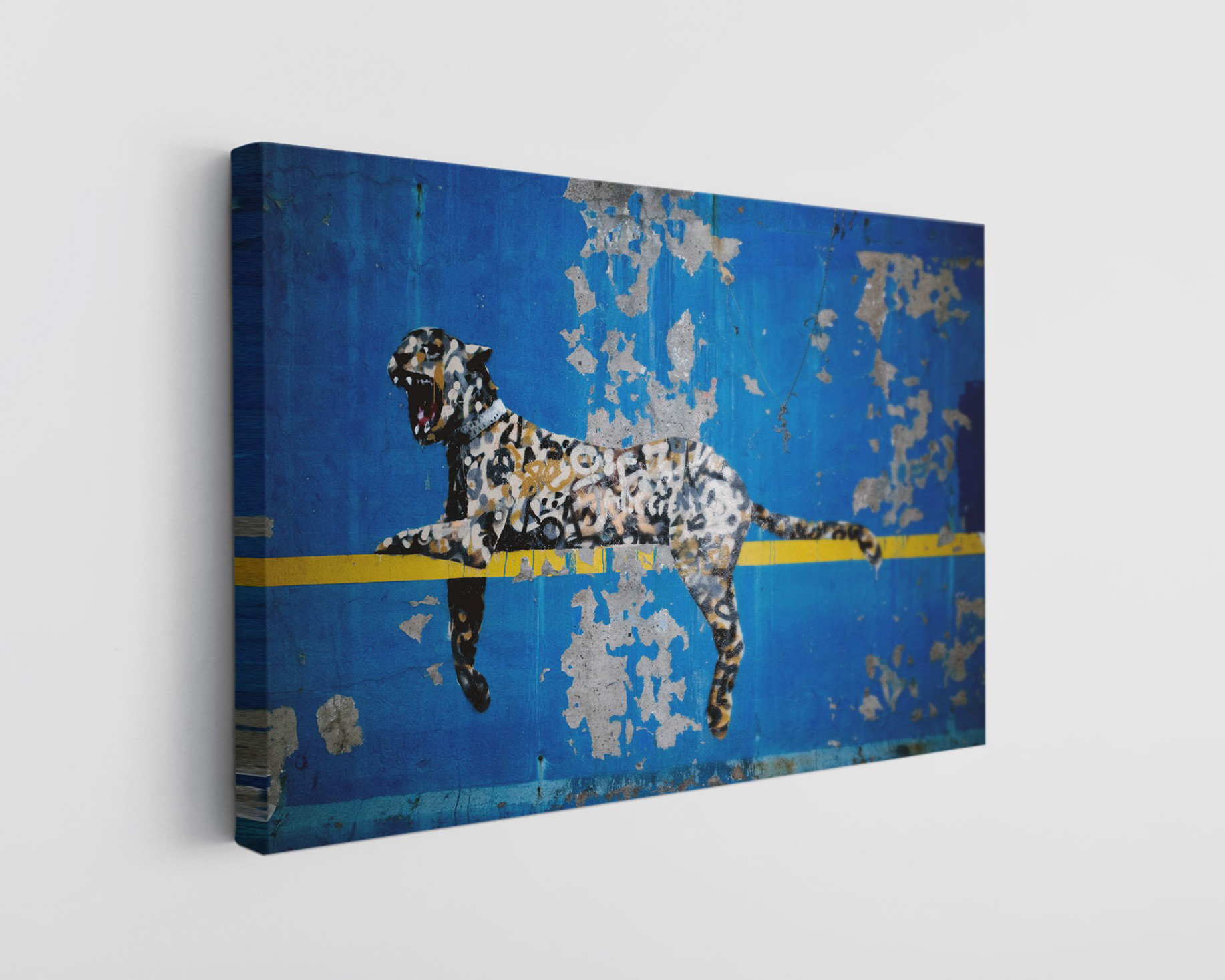 Lark Manor™ Banksy Blue Leopard Graffiti Canvas Print | Wayfair