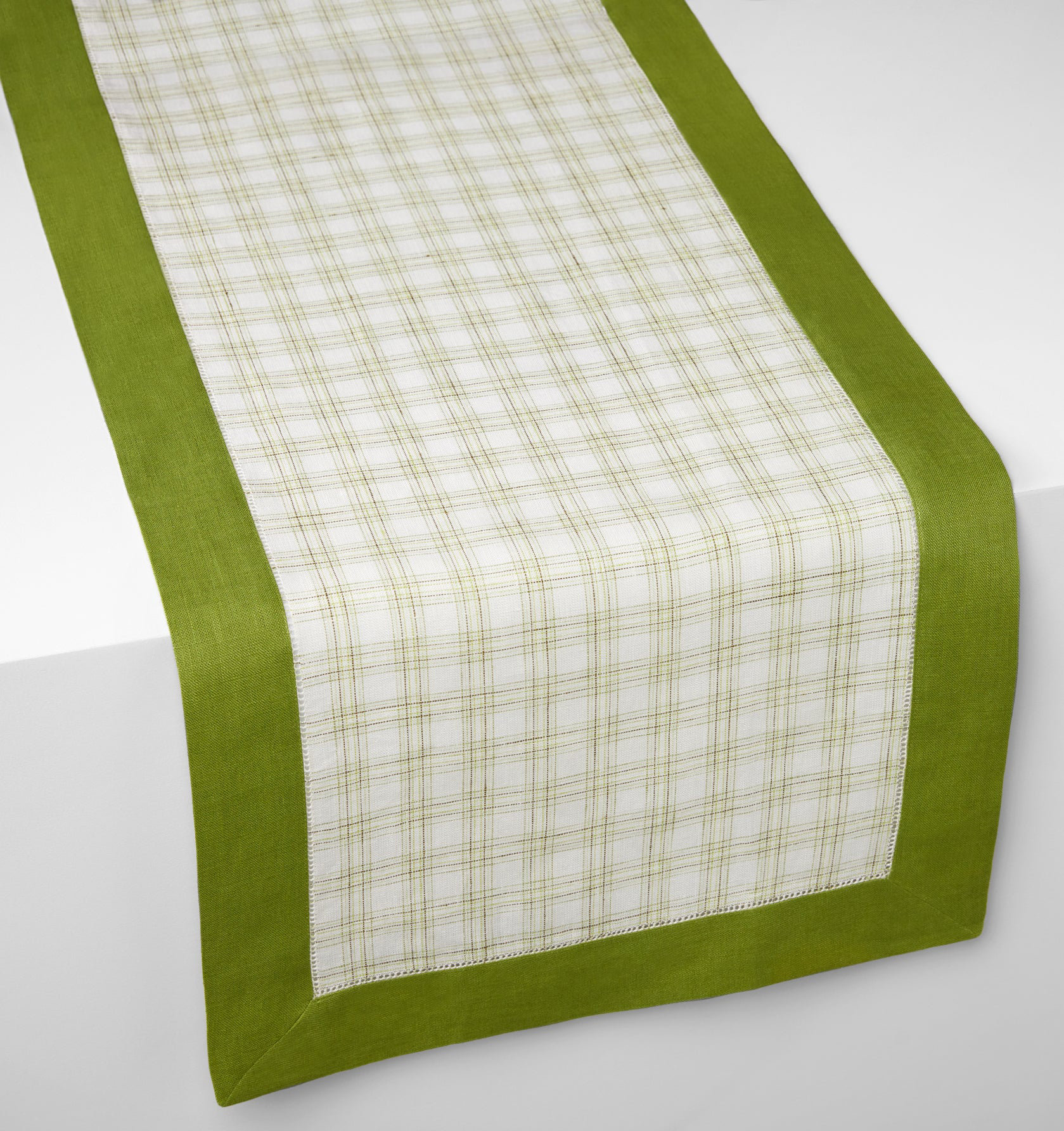 SFERRA Mikelina Plaid Linen Table Runner | Perigold