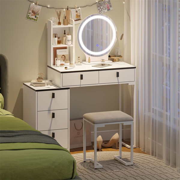 Brayden Studio Bobbilee Dressing Table with Mirror | Wayfair.ie
